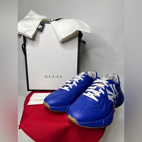 Gucci | Shoes | Gucci Rython Apollo Electric Blue Rare Ny Yankee ...